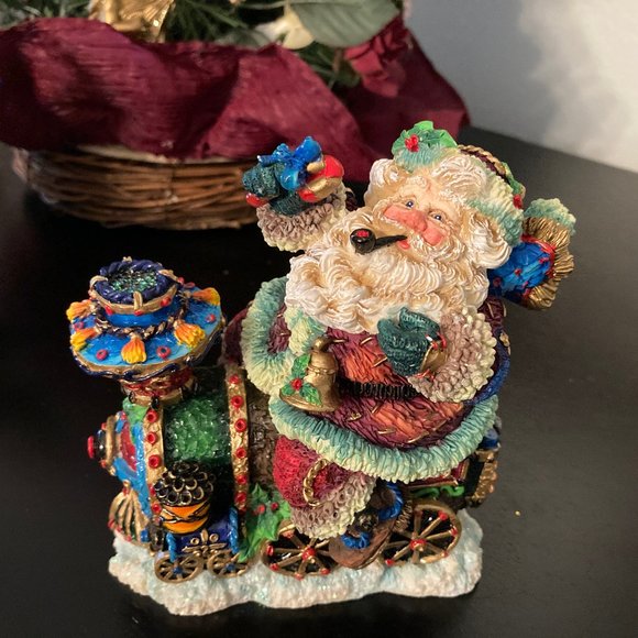 Crinkle Claus | Holiday | Crinkle Claus Collectible Locomotive Figurine ...